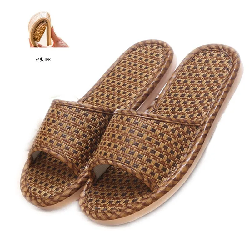 New Arrival Natural Tropical Royal Rattan Home Slippers, Bamboo Rattan ...