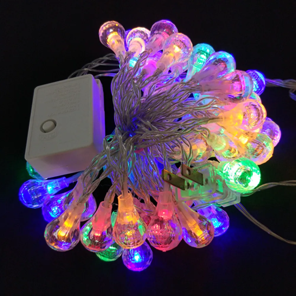YIYANG AC110V 220V LED Water Drop String Lights LED Fairy Light Wedding ...