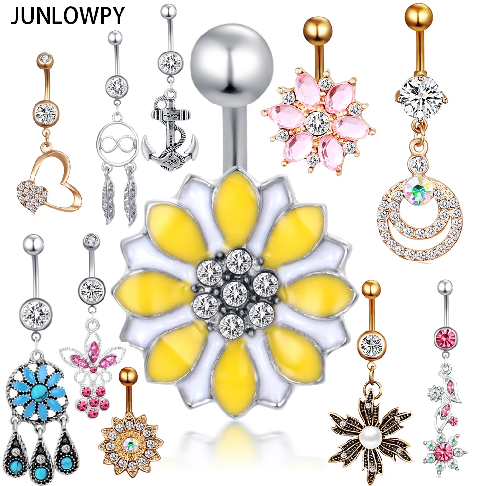 JUNLOWPY Belly Piercing Earring Nombril 14G Screw Bar Bell Button Rings ... JUNLOWPY Belly Piercing Earring Nombril 14G Screw Bar Bell Button Rings ...