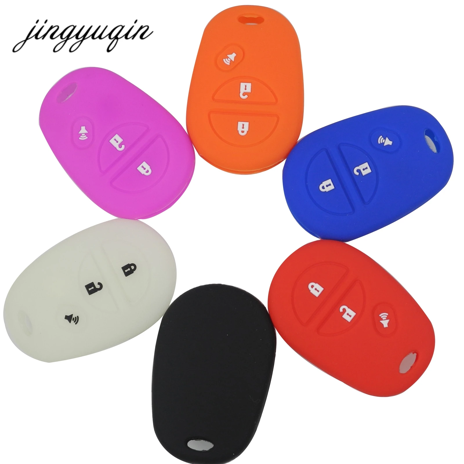 Jingyuqin silicone caso keyless conjunto para toyota sequoia sienna ...