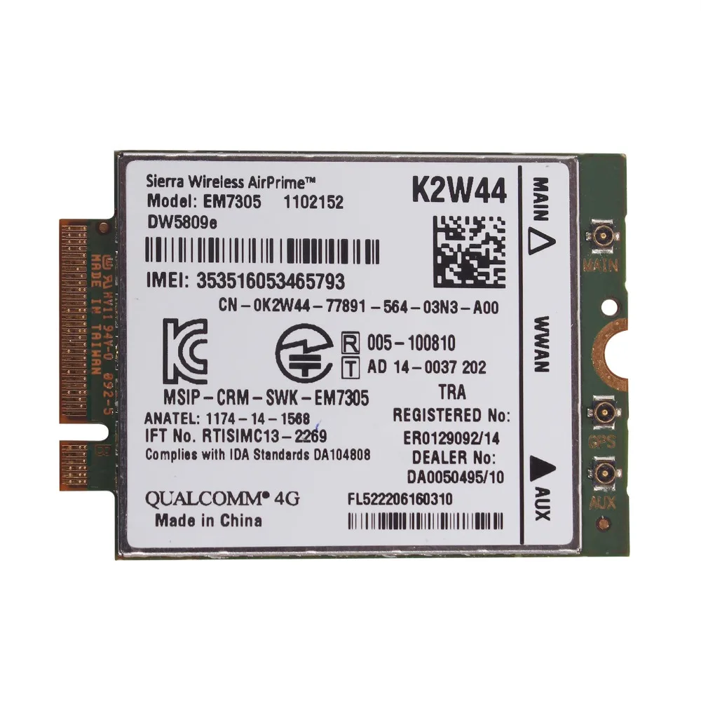 Card-for-Dell-DW5809e-K2W44-Sierra-Wireless-Airprime-EM7305-4G-LTE-WWAN ...