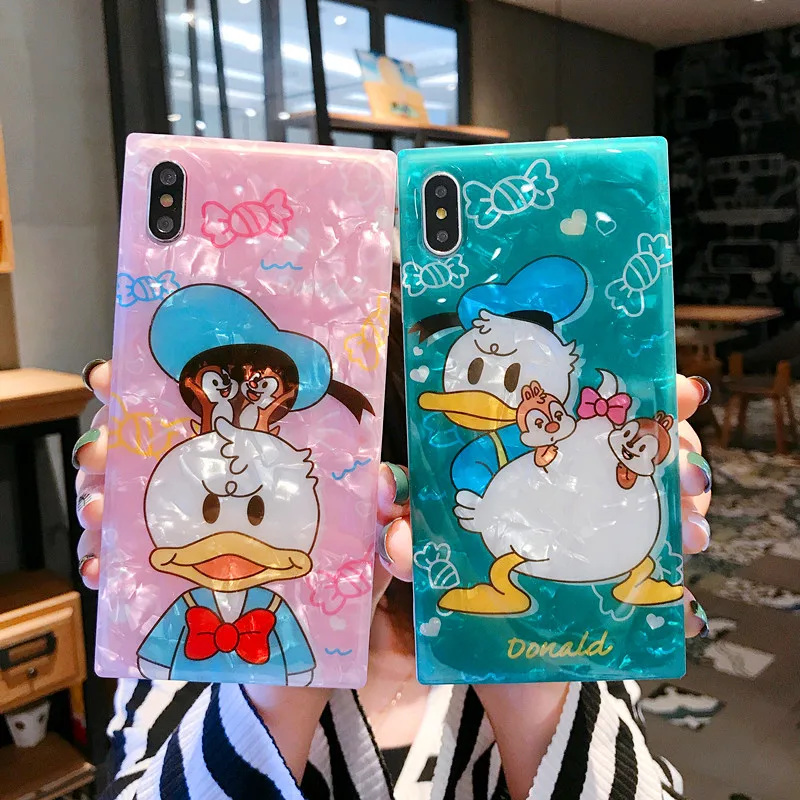 Donald Duck Phone Cases For iPhone XR XS MAX Glossy conch Soft TPU ...