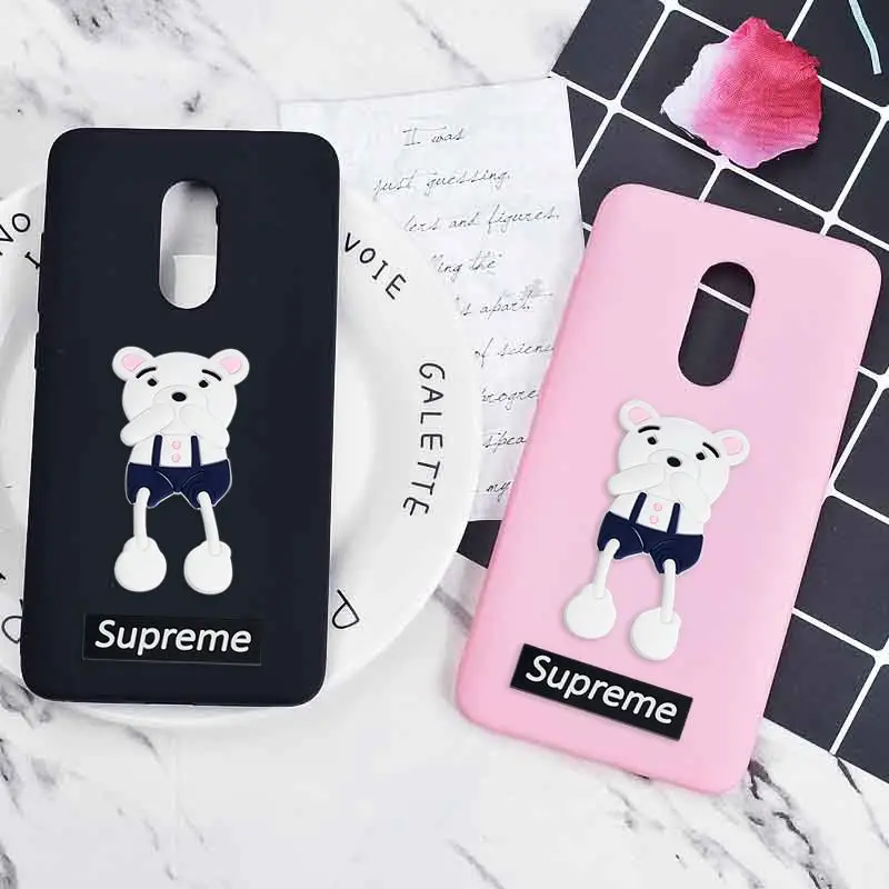 Silicone Case For Xiaomi Redmi Note 4/Note4 X/Note3 Bear Cover Cute Girly Fitted Cases ...