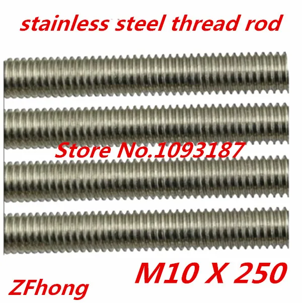 1pc M10*250 M10 x 250 Stainless Steel 304 thread Rod, M10 threaded bar ...