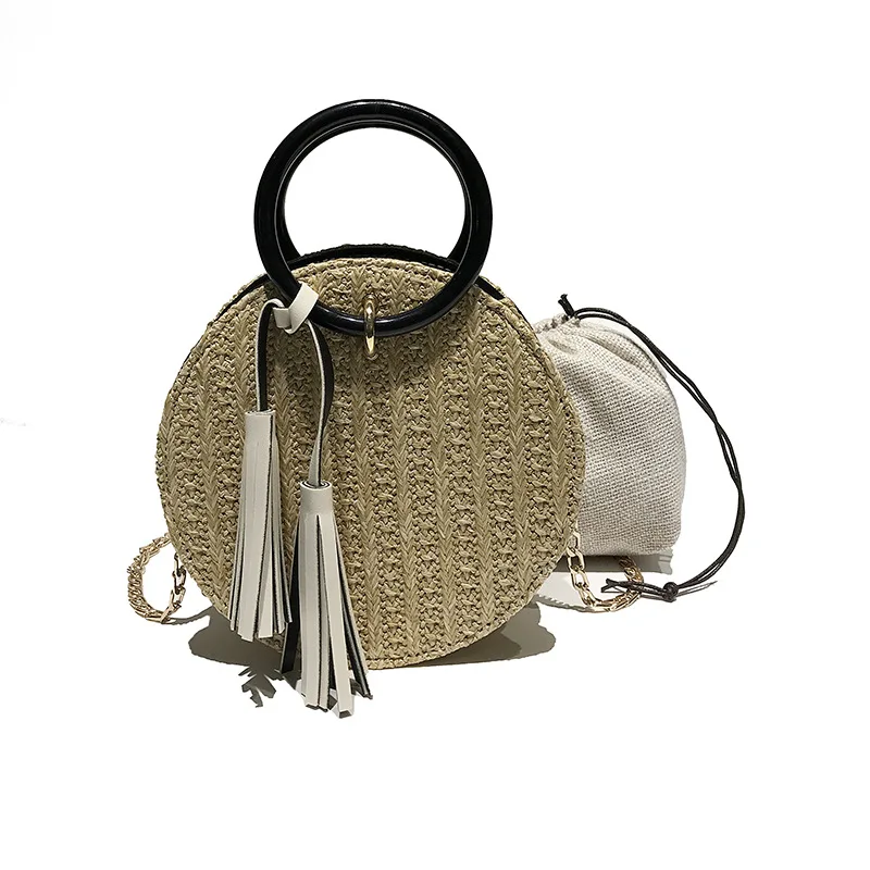 Round Straw Bag Handbag | semashow.com