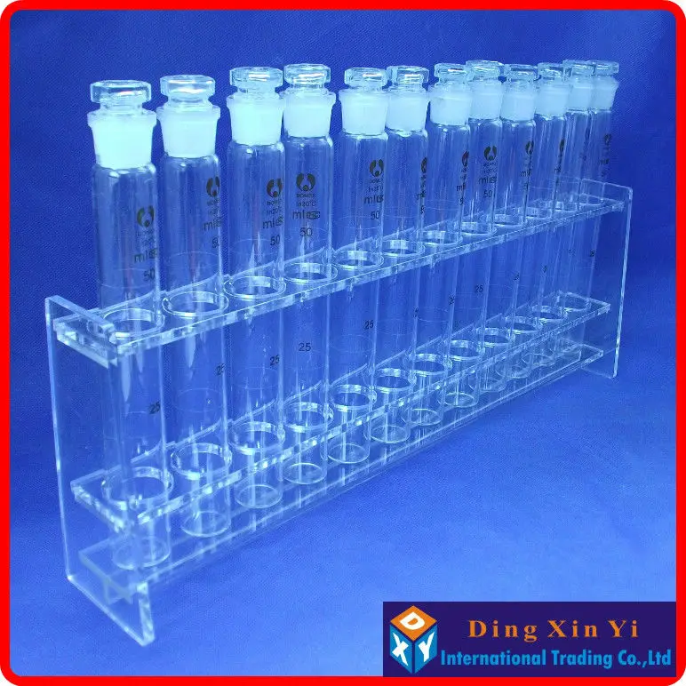 Lab 50mlx12 Colorimetric Organic Glass Nessler Tube Rack+12 Pieces 50ml ...