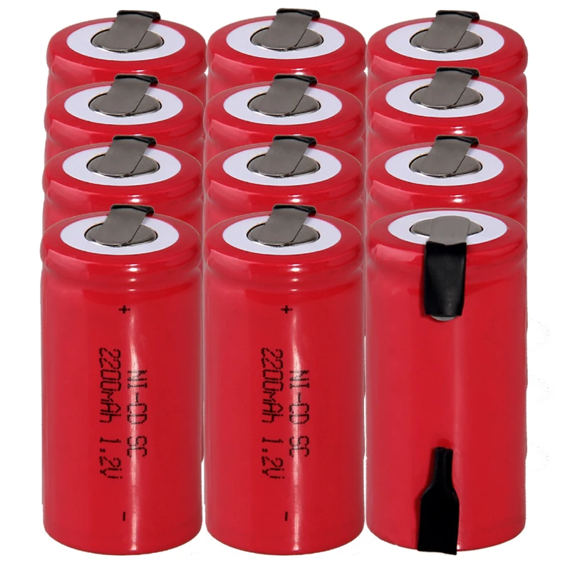 Реальная емкость 12 шт аккумулятор SC 1,2 v батареи перезаряжаемые 2200 ...