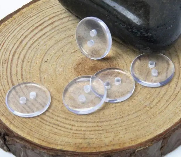 500pcs 15mm Resin Clear Transparent Buttons Round Sewing Shirt Button ...