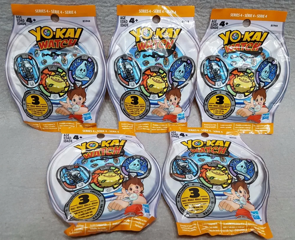 מוצר - NEW Lot of 5 Packs YO-KAI YoKai Watch Medals Series 1 Series 2 ...