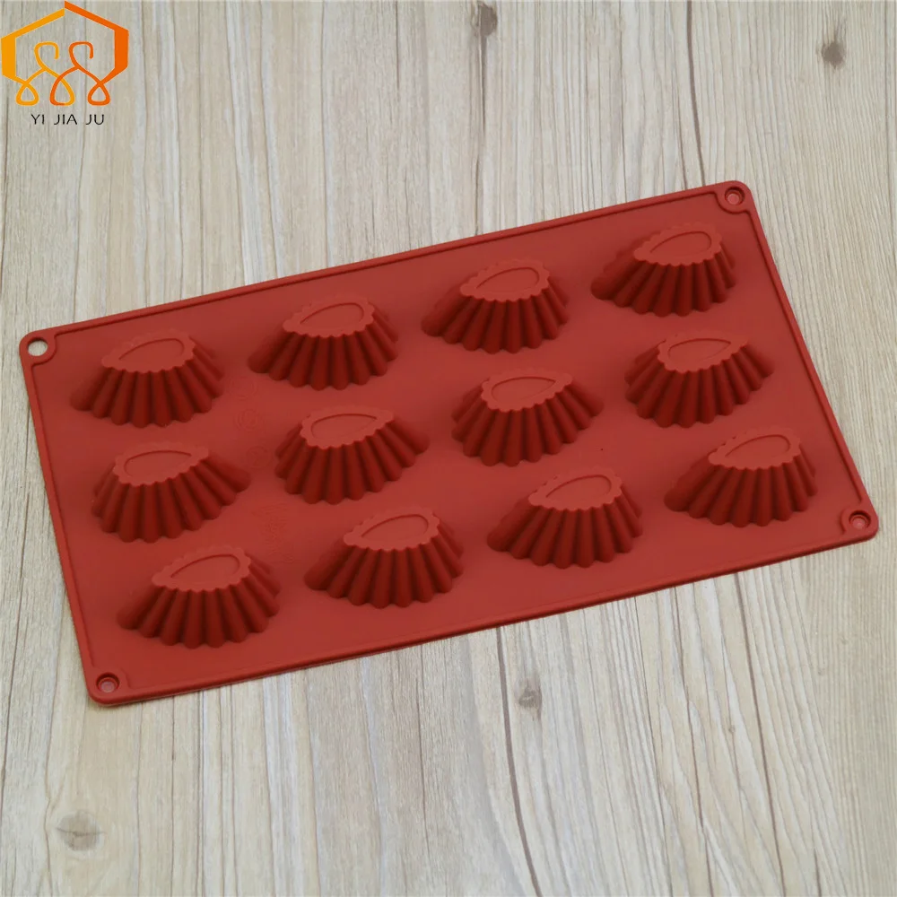 Food Grade Silicone 12 Holes Chiffon Cake Mold Teardrop Shape Baking ...