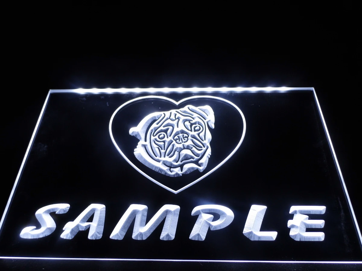 DZ076 Name Personalized Custom Pug Dog House Home Neon Sign hang sign ...