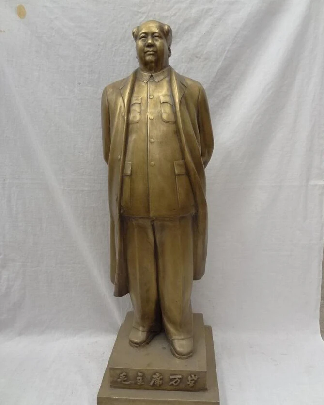 31" Chinese Bronze Standing Great Leader Maoism Mao Zedong Chairman Mao ...