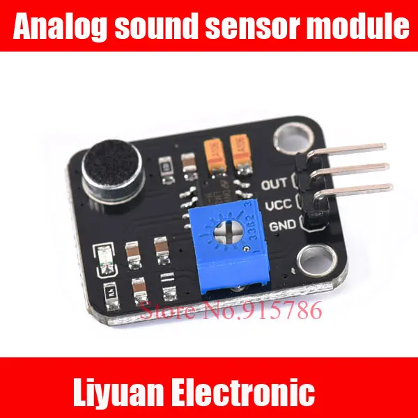 2pcs Analog sound sensor module / LM386 high sensitivity sound module ...
