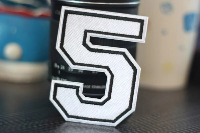 5 pcs/lot 9CM Sports Jersey number 5 Embroidered Iron On Patches For ...