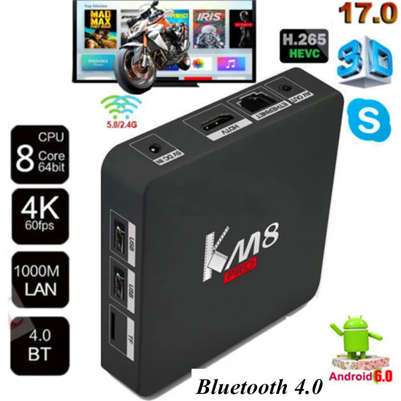 KM8 PRO Amlogic S912 Android 6,0 Octa Core 2GB 16GB 2,4G/5G WiFi KD 17 ...