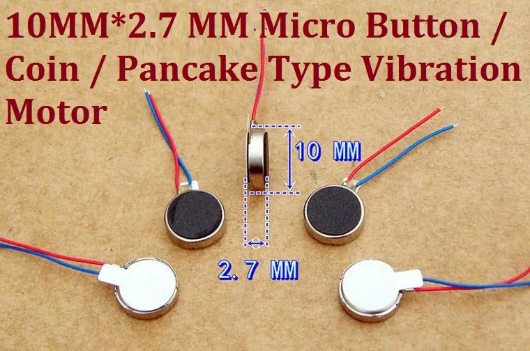 10pcs 10mm*2.7 Mm 2 V-6 V Micro Button / Coin / Pancake Type Vibration ...