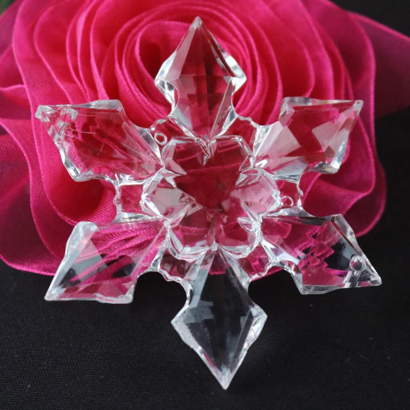 10/20Pcs Crystal Clear Acrylic Snowflakes Christmas Snowflake Ornaments ...