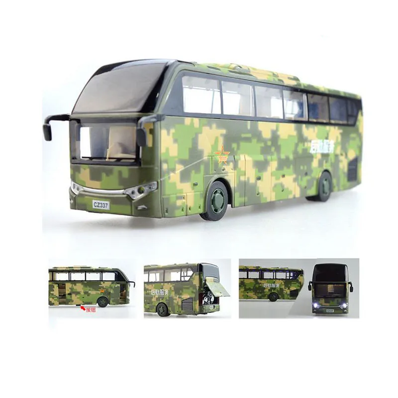 Mini Car Toy Model Alloy Logistics Services Bus Military Toy Pull Back ...