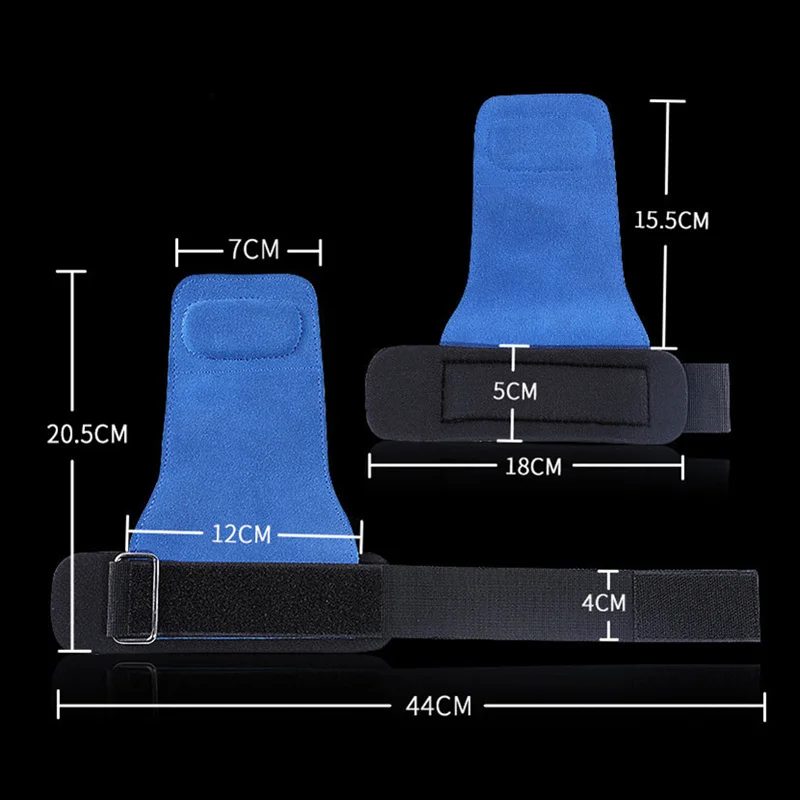 Weight Lifting Gym Gloves Double layers Leather Heavy Duty Palm Grip ...