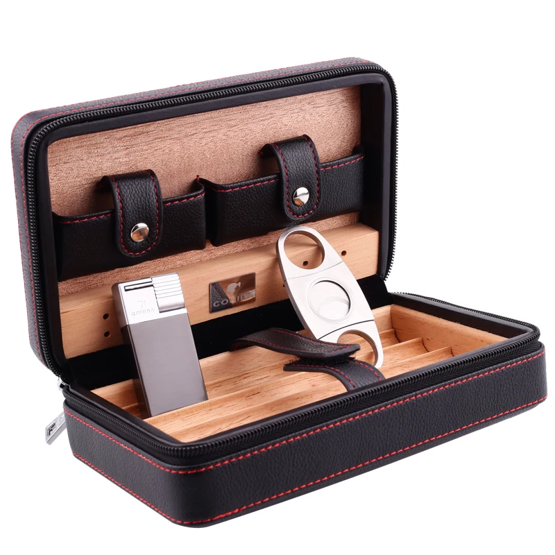 Cedar Wood Humidors Portable Travel Set for Cigarettes Men 4 Pack ...
