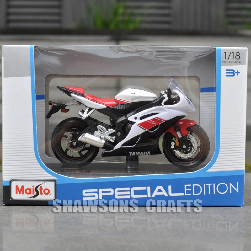 DIECAST MODEL TOYS MAISTO 1:18 YAMAHA YZF-R6 SPORT BIKE MINIATURE ...