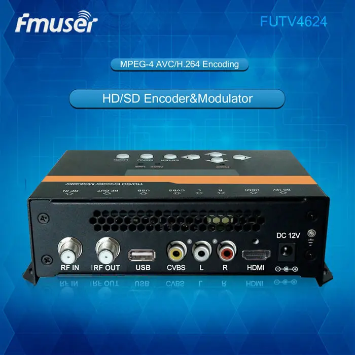 Futv4624 Dvb T Mpeg 4 Avch264 Sdhd Encoder Modulator For Home Use In Radio And Tv Broadcast