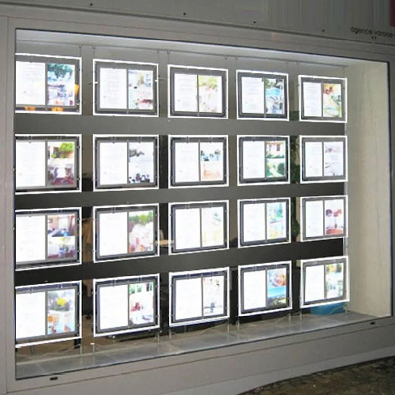 Real Estate Office Window Led Acrylic Poster Frame Display Light Boxes ...