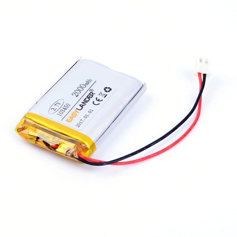103450 3.7v 2000mah Rechargeable Li-polymer Li-ion Battery For Mp3 Mp4 ...