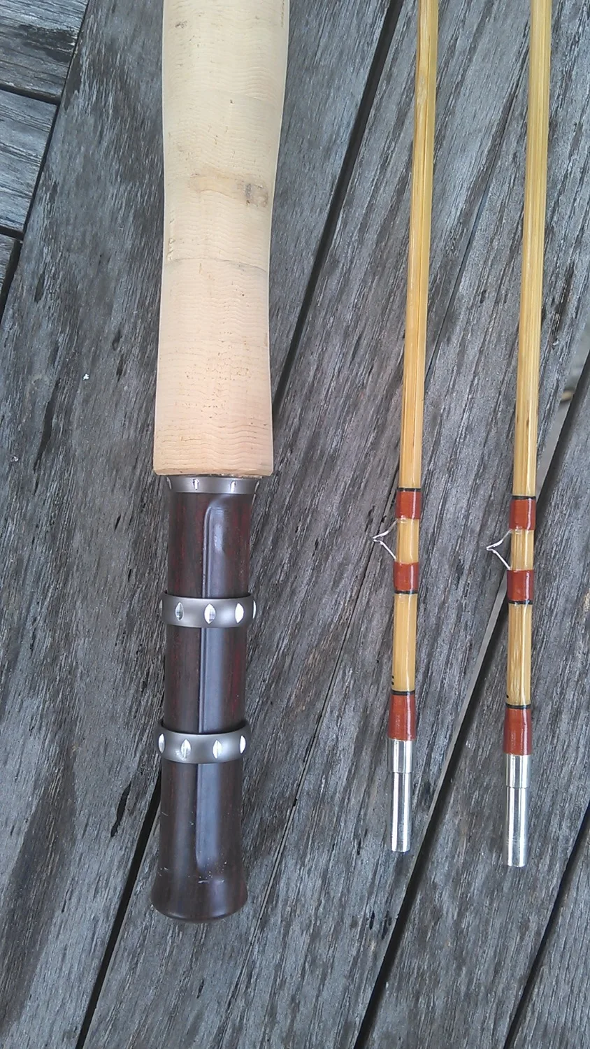 New cane Fly Rod 7'3" for # 5 ,bamboo fly fishing rod with black wood ...