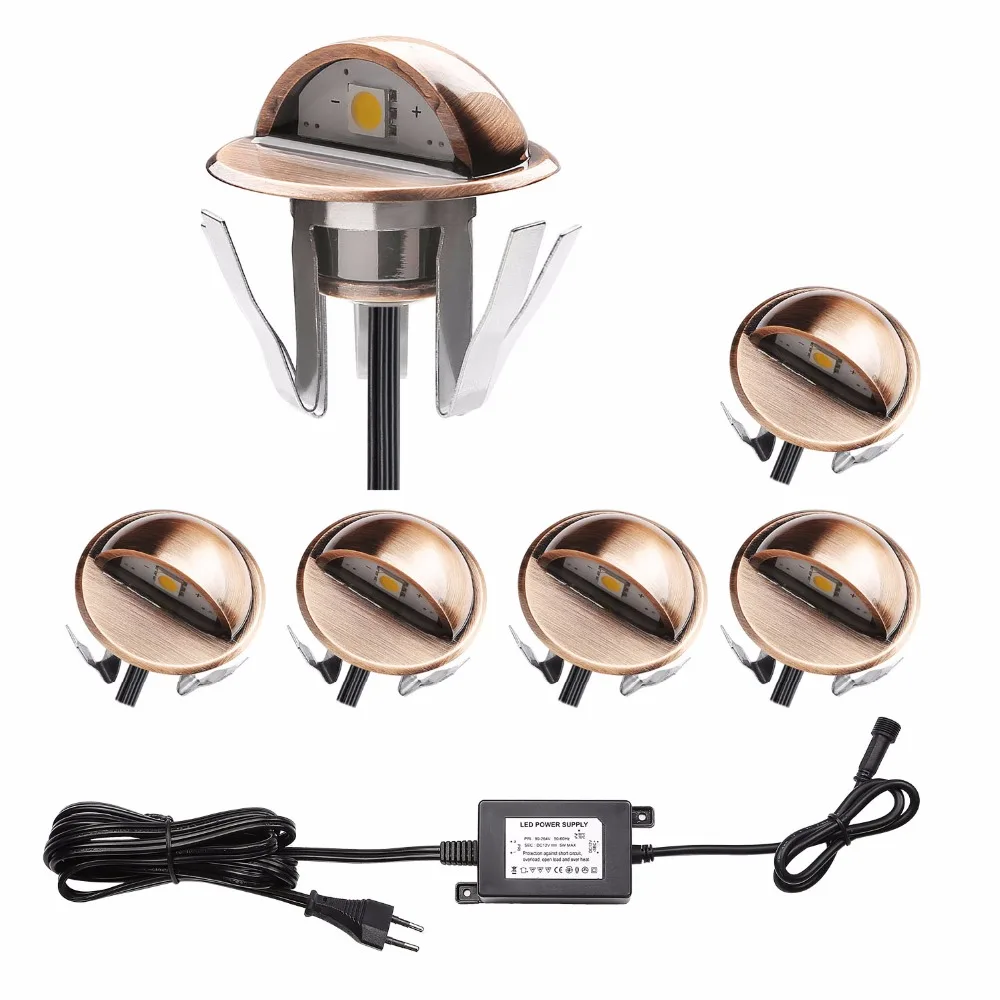 Qaca Half-moon Smd5050 Led Stair Lights Low Voltage Outdoor Recessed ...