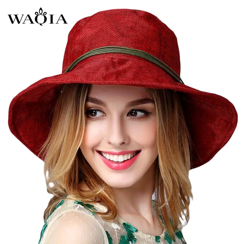 2017 summer hats for women Fashion Vintage Linen Beach hat outdoor ...