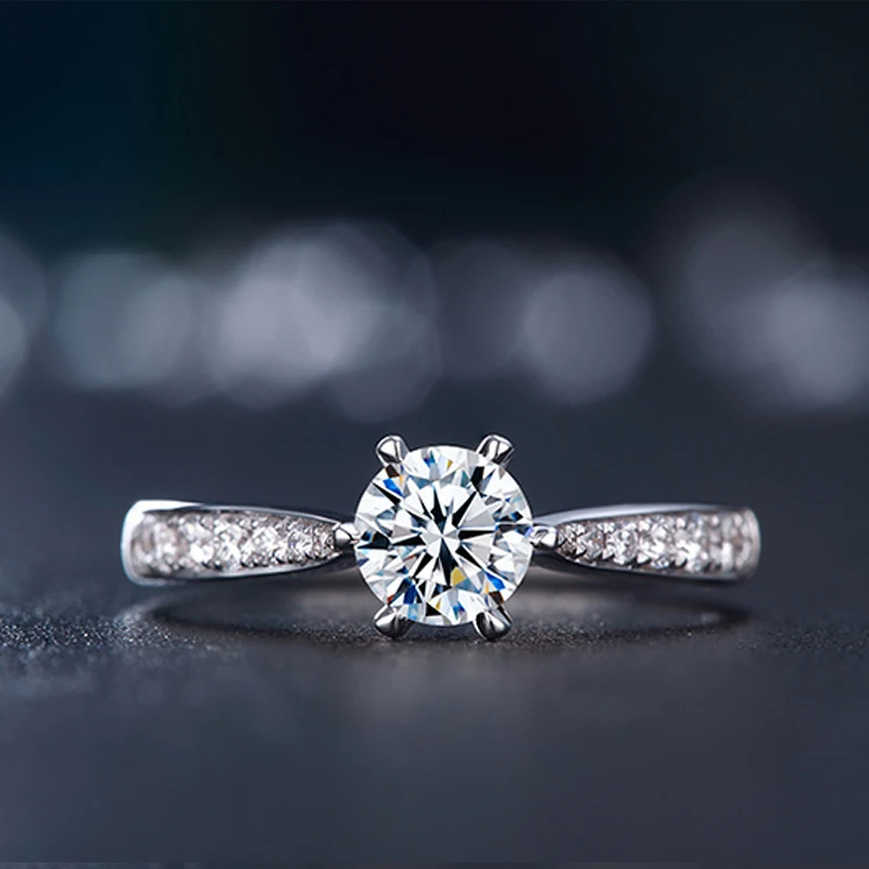 0.15carat Round Cut Natural Real Diamond Engagement Ring Solitaire With ...