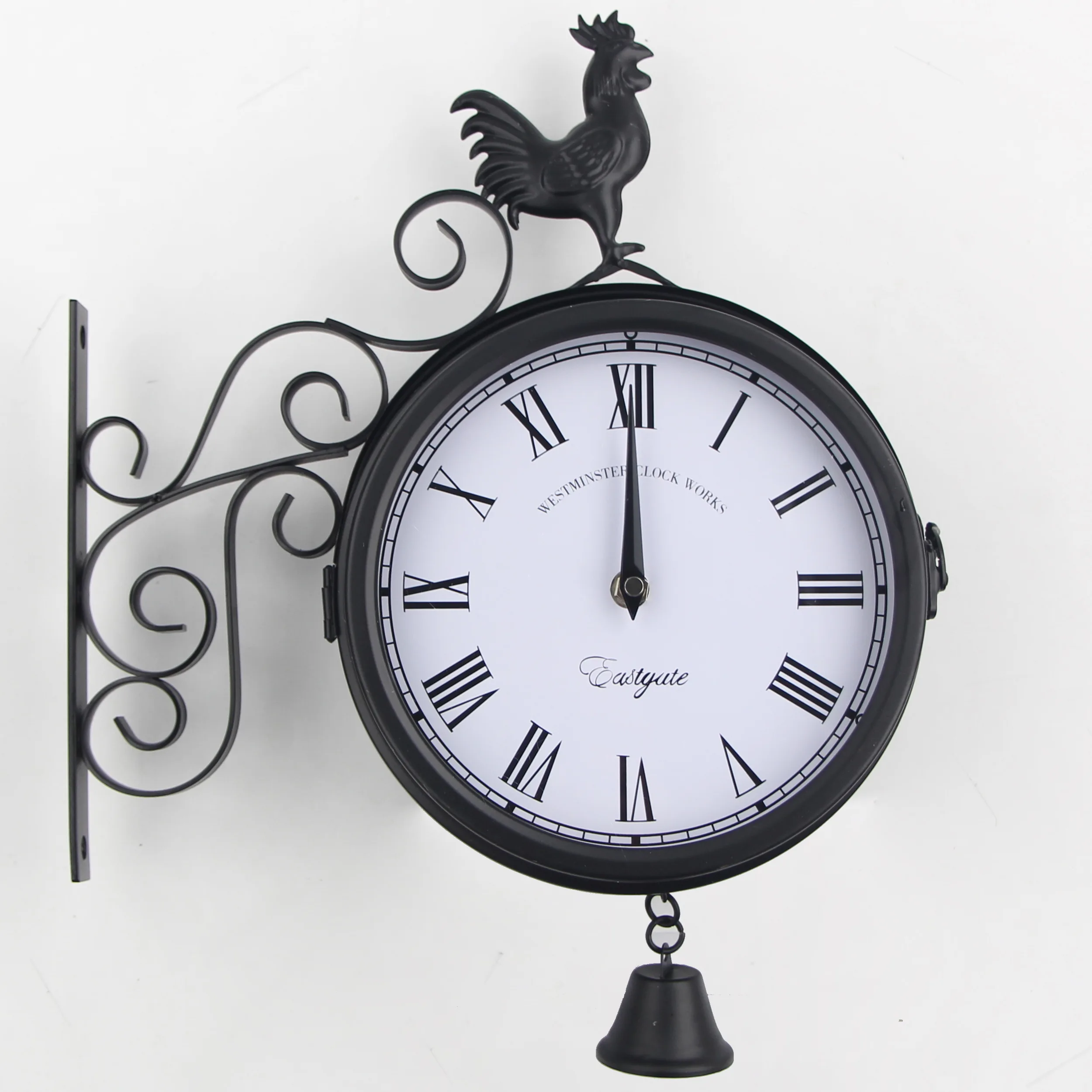 Relojes de pared de gallo de diseño Vintage, reloj de hierro de Metal ...