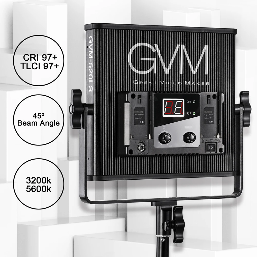 GVM Photo Studio LED Panel Light Dimmable 3200K 5600K CRI97+ TLCI97 520 ...