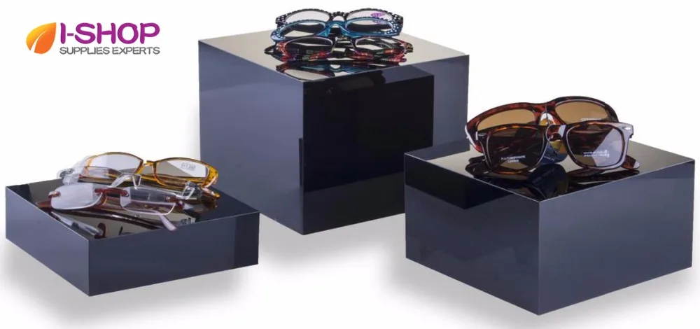 Durable Acrylic Black Display Risers Five Sides Acrylic Box Display 1 ...