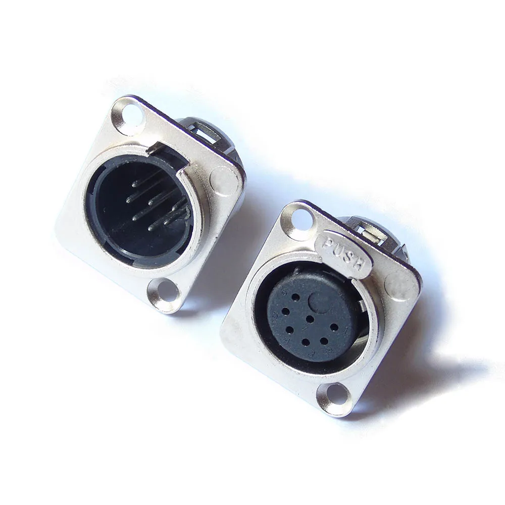 20pcs-7P-xlr-male-socket-and-20pcs-7p-xlr-female-Chassis-Panel-Mounted ...