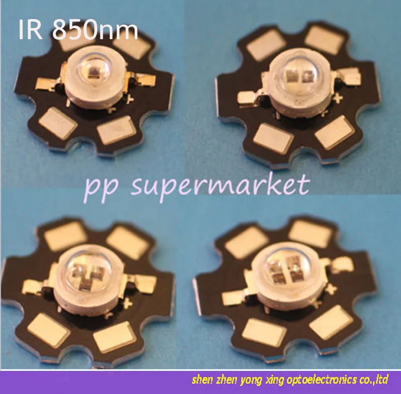 1w-3w-5w-850nm-infrared-IR-LED-for-night-vision-camera-with-20mm-Star ...