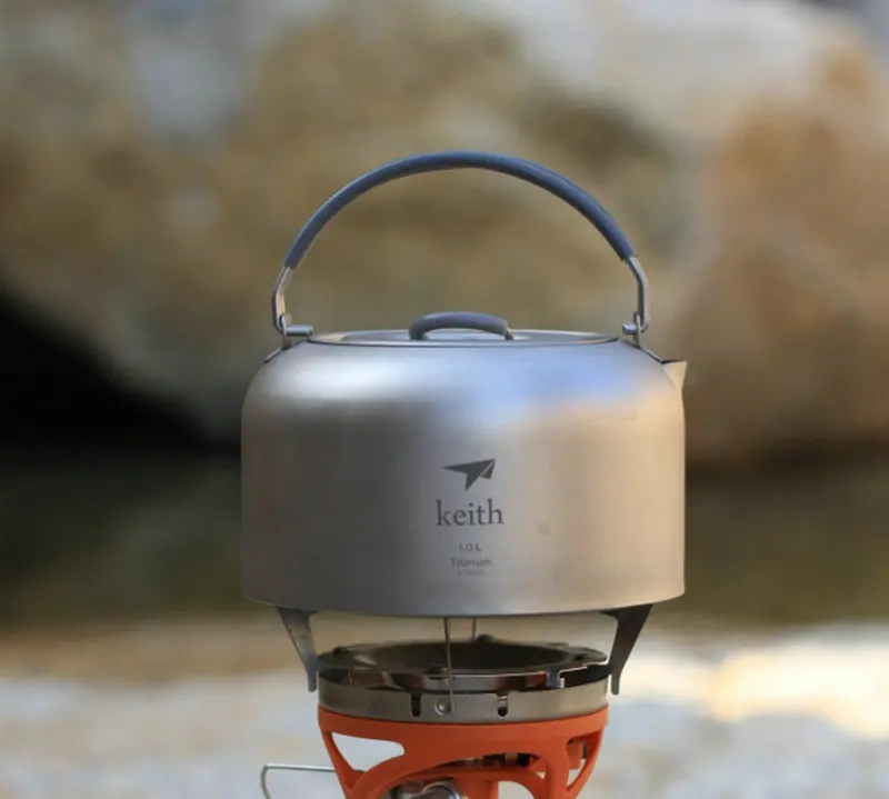 Keith KA101 Ti3901 Titanium Kettle Camping Picnic Cookware Coffee Tea ...