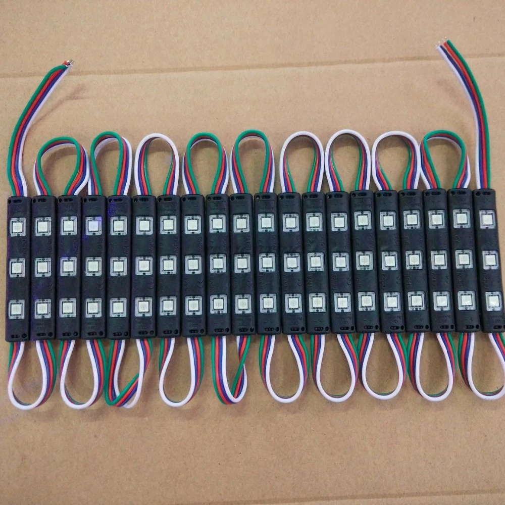 injection waterproof rgb module 3 led 7613 20pcs string DC 12V 3leds ...