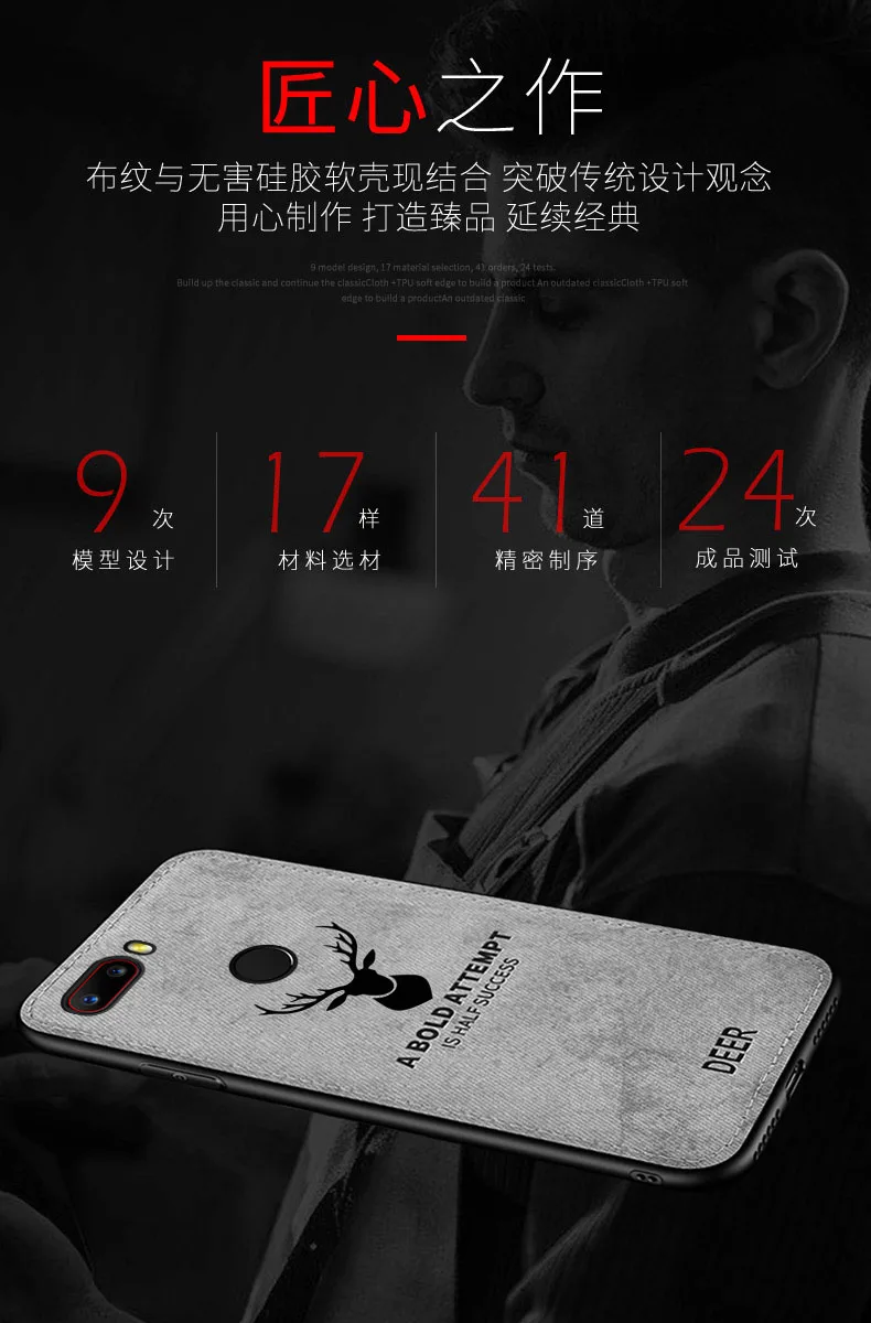 Тканевый чехол с оленем для zte Nubia Z17 Lite, чехол из классической матовой кожи, жесткий ...