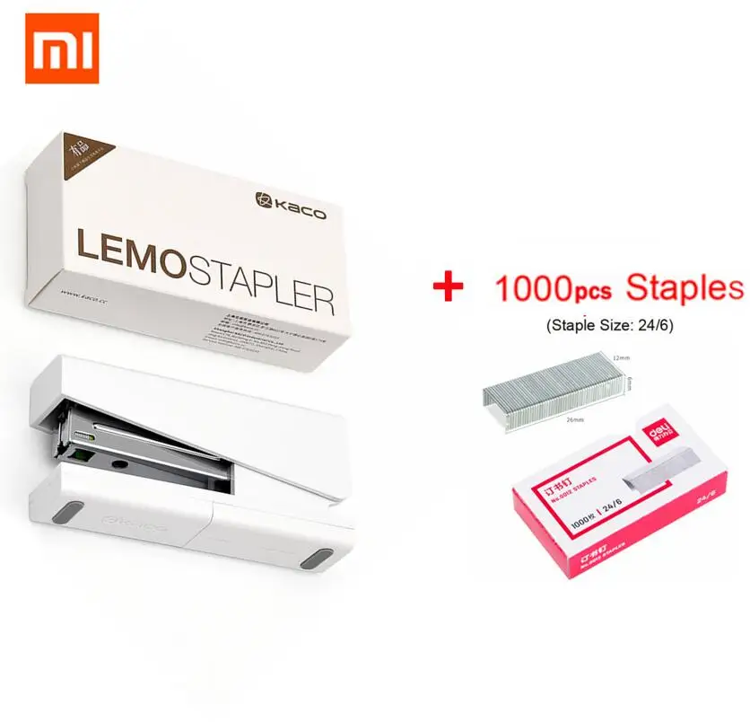 Original Xiaomi Mijia Kaco LEMO Stapler 24 6 26 6 With 100pcs Staples