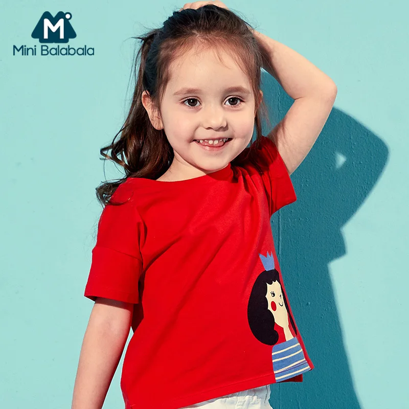 Mini Balabala Girls Soft Cotton Short Sleeve T shirt Children Kid ...
