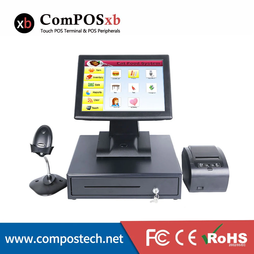Free shipping 15 inch touch screen pos machine retail pos system with ...