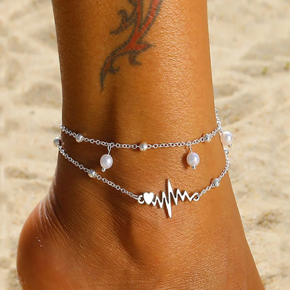 Famshin Design Fashion Anklets Bracelet For Ankle 2019 Vintage Silver