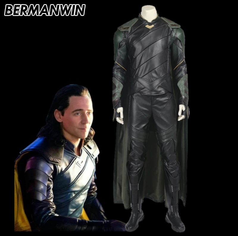 Bermanwin High Quality Thor Ragnarok Loki Costume Thor 3 Loki Suit Loki