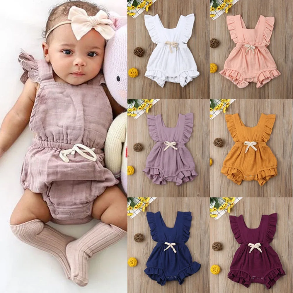 Hot sell floral bubble Rompers Newborn Baby Cotton Ruffle Rompers Girls ...
