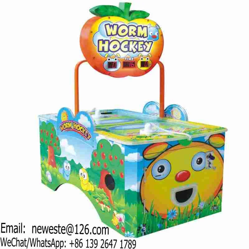 Coin Operated Fruit Worm Air Hockey Table Amusement Arcade Game Machine ...