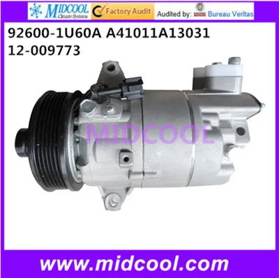 HIGH QUALITY AUTO AC COMPRESSOR CSV511 FOR 92600 1U60A A41011A13031 12 ...