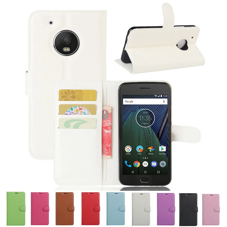 For Motorola Moto G5 Case Luxury PU Leather Back Cover Case for ...