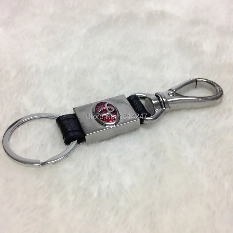New Hot Sale Zinc alloy Leather Car Keychain For Toyota Key Rings with ...